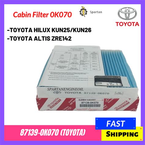 100 ORIGINAL TOYOTA CABIN AIR COND FILTER TOYOTA HILUX VIGO KUN25