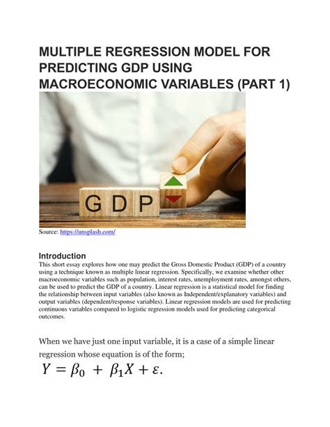 pdf multiple regression model for predicting gdp using macroeconomic variables part 1