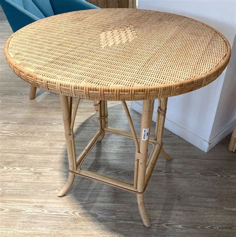 Table Ronde En Rotin Plateau Sans Plaque De Verre 75 X 75 Cm 2eme