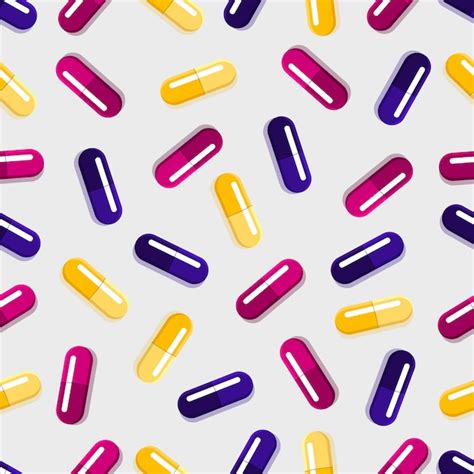 Premium Vector Medical Pills Seamless Pattern Medicine Vector