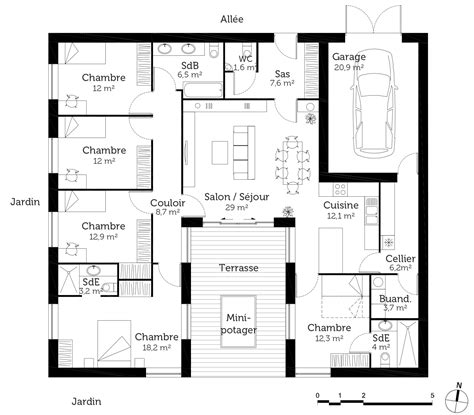 Plan Maison Plain Pied En U Avec Piscine Intérieure Ventana Blog
