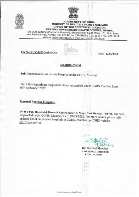 Dr D Y Patil Hospital Research Centre Mumbai Empanelment Of