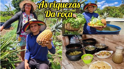 cuidados a Horta colheita e ALMOÇO CAIPIRA no FOGÃO A LENHA YouTube