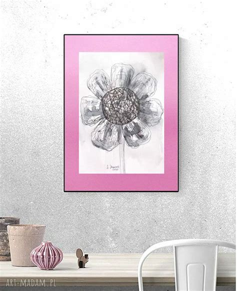 nowoczesny rysunek do domu biało czarna grafika 30x40 ღ art Madam pl