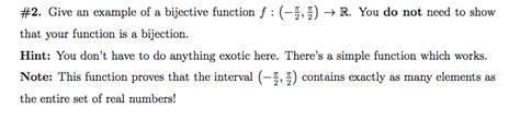solved give an example of a bijective function f pi 2