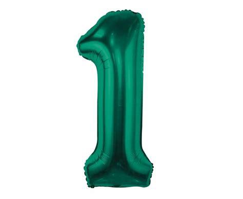 Balon Foliowy Cyfra 1 Butelkowa Zieleń 85 cm Urodziny dekoracja HEL