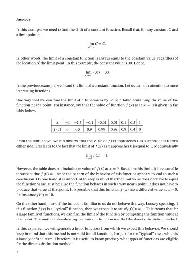 lesson limits by direct substitution nagwa