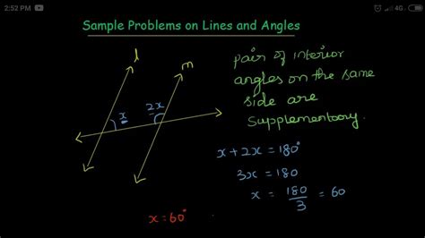 Grade 7 Lines And Angles Sample Problems YouTube