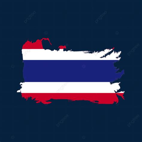 Thailand Flag Brush Strokes Isolated Element Clipart Design Thailand
