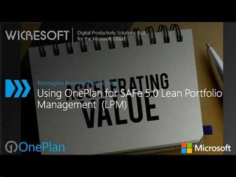 Using Oneplan To Implement Scaled Agile Framework Portfolio Management