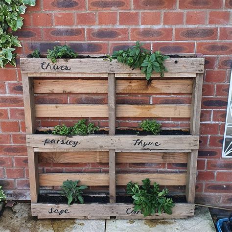 Love Using Fresh Herbs In The Kitchen This DIY Pallet Herb Garden Is