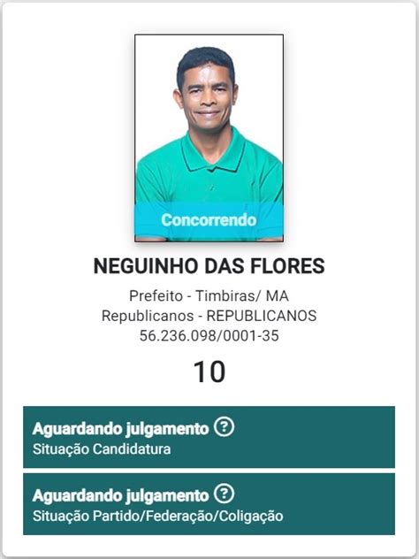 Neguinho das Flores é o primeiro candidato de Timbiras a ter registro