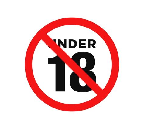 Menores de 18 años signo marca vector ilustración diseño editable