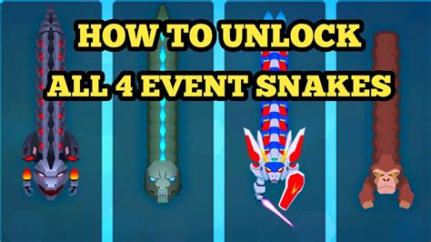 HOW To UNLOCK ALL 4 Snakes SNAKEZILLA RAMPAGE Skin In Snake Io GREAT