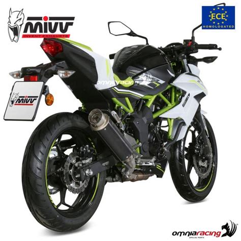 Mivv Exhaust Slip On Gppro Approved Black Steel Kawasaki Ninja 125 Z125
