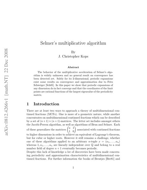 pdf weak convergence of the periodic multiplicative selmer algorithm