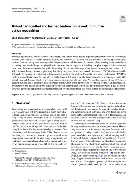 hybrid handcrafted and learned feature framework for human action recognition request pdf