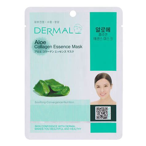 Dermal Korea Collagen Essence Facial Mask Sheet Aloe 12 Pack