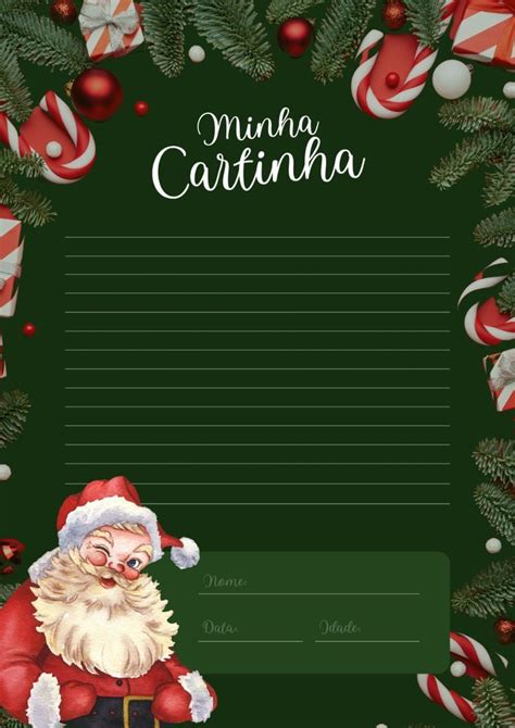10 MODELOS DE CARTINHA PARA O PAPAI NOEL Vintage Santa Art Christmas
