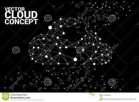 cloud computing network concept polygon dot connected line concept of cloud server storage