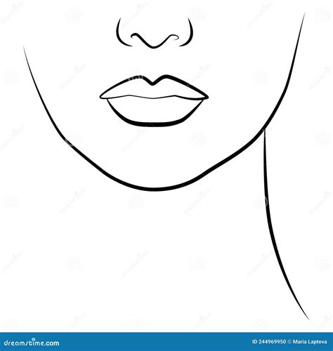 El Contorno De La Cara Un Afiche Con Una Cara Femenina Abstracta
