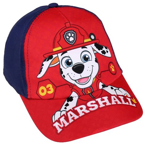 Psi Patrol Marshall Chłopięca czapka z daszkiem czerwono granatowa 52