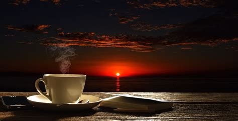 HD Wallpaper White Cup And Saucer Sunrise Coffee Morning Veranda