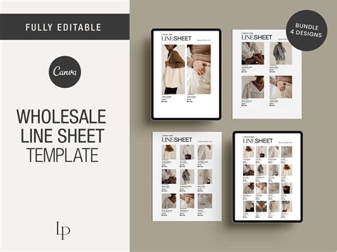 Wholesale Linesheet Template Price List Template Editable Wholesale