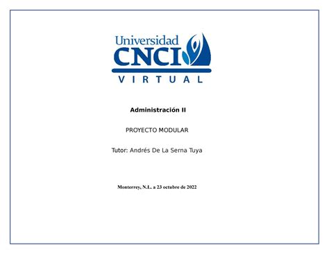 Py Modular Administraci N Ii Administraci N Ii Proyecto Modular Tutor