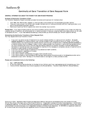 Fillable Online Continuity Of Care Transition Of Care Request Form