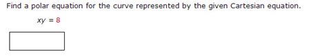 solved find a polar equation for the curve represented by