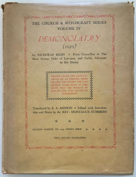 Demonolatry Nicholas Remy Occult Traditional Witchcraft Barnebys