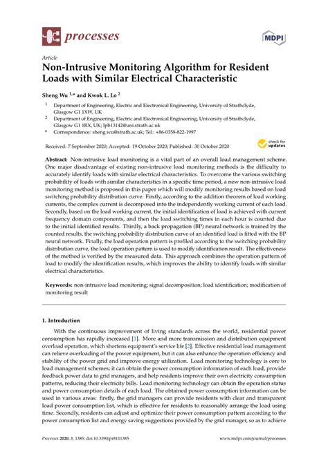 pdf non intrusive monitoring algorithm for resident loads with similar electrical characteristic