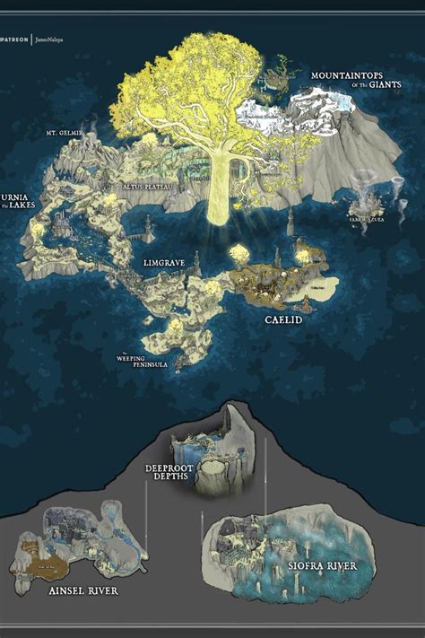 Elden Ring World Map The Lands Between Etsy In Dark Souls Art