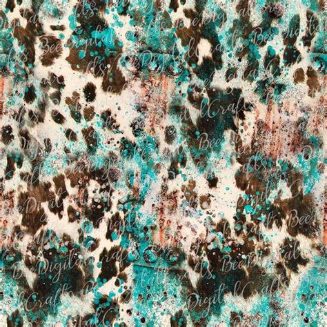 SEAMLESS Pattern Cowhide And Rustic Western Digital Fabric Design