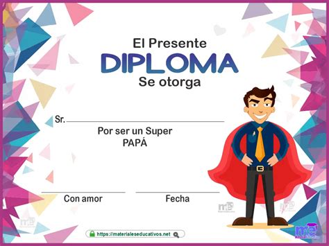 Diplomas D A Del Padre Modelo Editable En Ppt Materiales Educativos