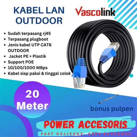 Promo Kabel Utp Lan Cat Outdoor Meter Cat M Siap Pakai
