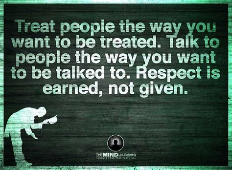 Respect Is Earned Not Given Treat People The Way You Want To Be