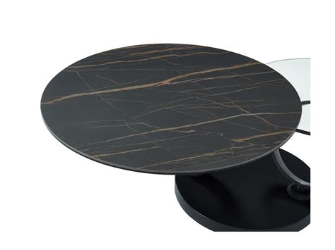 Table basse avec plateaux pivotants joline céramique effet marbre