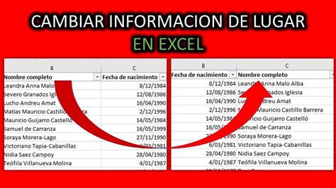 Como CAMBIAR Información de Celdas En Excel Fácil 2024 Mover Columnas
