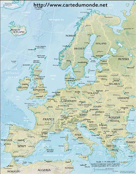 Mapa físico de Europa Mapa del Mundo