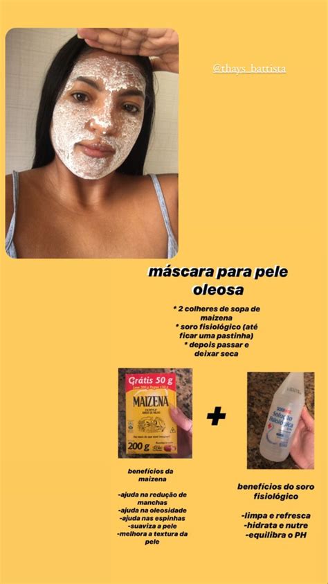 Mascara facial Maizena no rosto Receita maizena Hidratação para