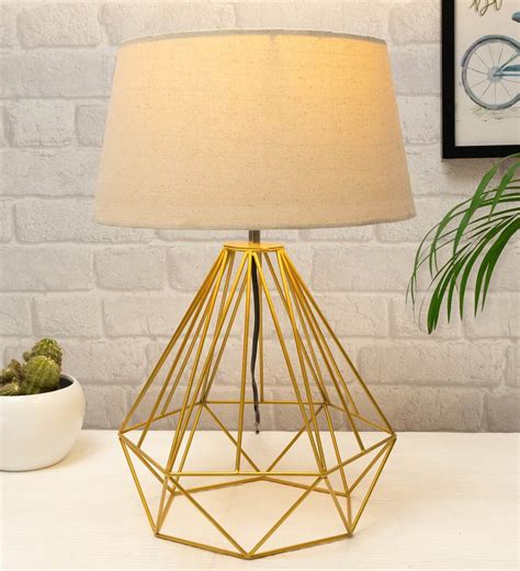 Buy Margot Beige Cotton Shade Night Lamp With Metal Base At 66 OFF By