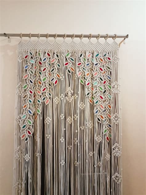 Macrame Curtain Macrame Door Curtain Macrame Backdrop Etsy Uk