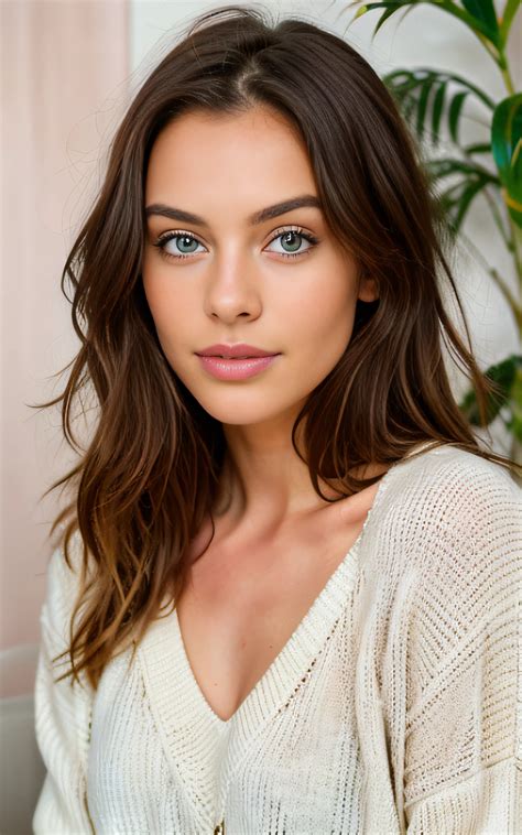 Beautiful Brunette Wearing Light Beige Sweater Taking Care Of Nails In A Modern Beauty Salon