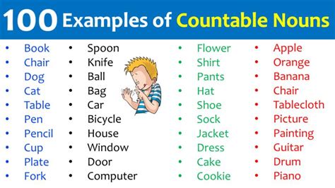 100 Examples Of Countable Nouns Grammareer