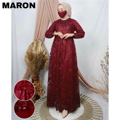 KOLEKSI TERBARU 2022 GAMIS BROKAT TERBARU 2022 GAMIS BRUKAT MEWAH GAMIS