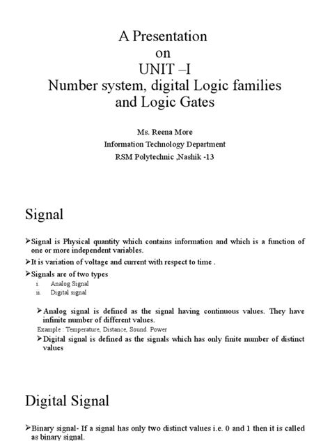 unit i pdf decimal digital signal