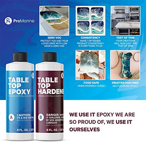 Promise Epoxy Clear Table Top Epoxy Resin 16 Ounce Kit UV