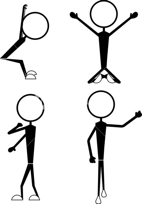Set Of Funny Stick Figure Poses Royalty Free Stock Image Storyblocks